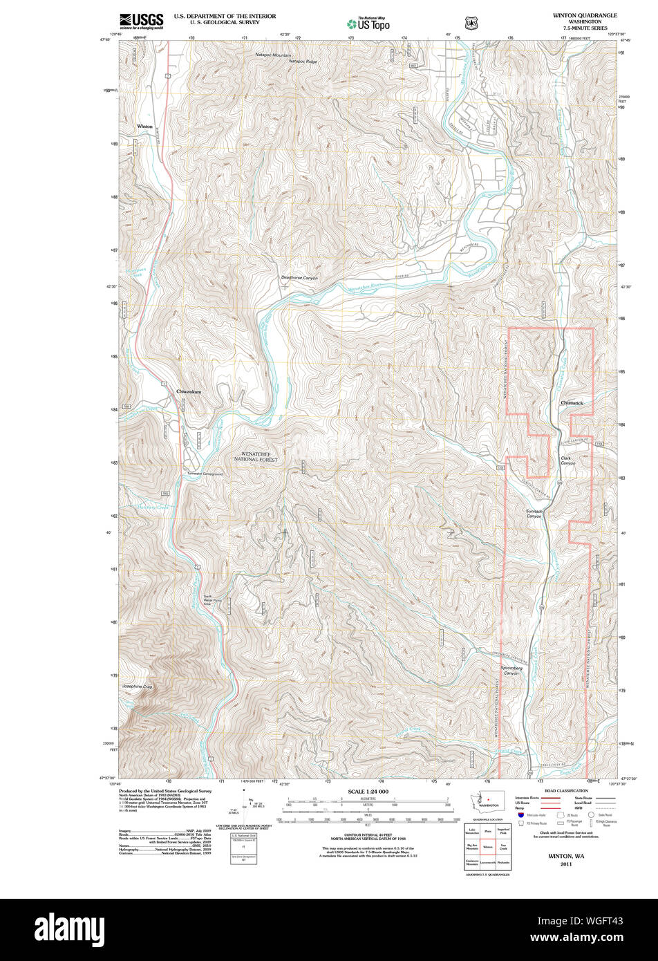 Usgs washington state map hi-res stock photography and images - Alamy