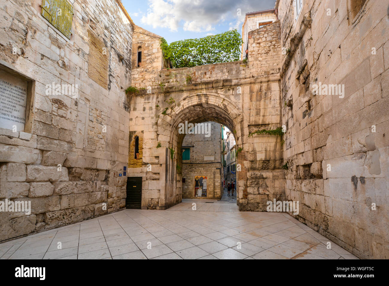 The ancient Golden Gate to the Diocletian's Palace section of Old Town ...