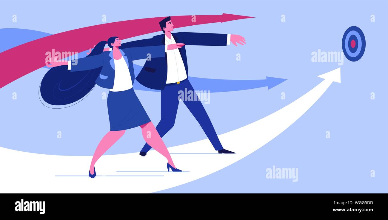 Professional Business Character Team Goal. Partner Connect Creative ...