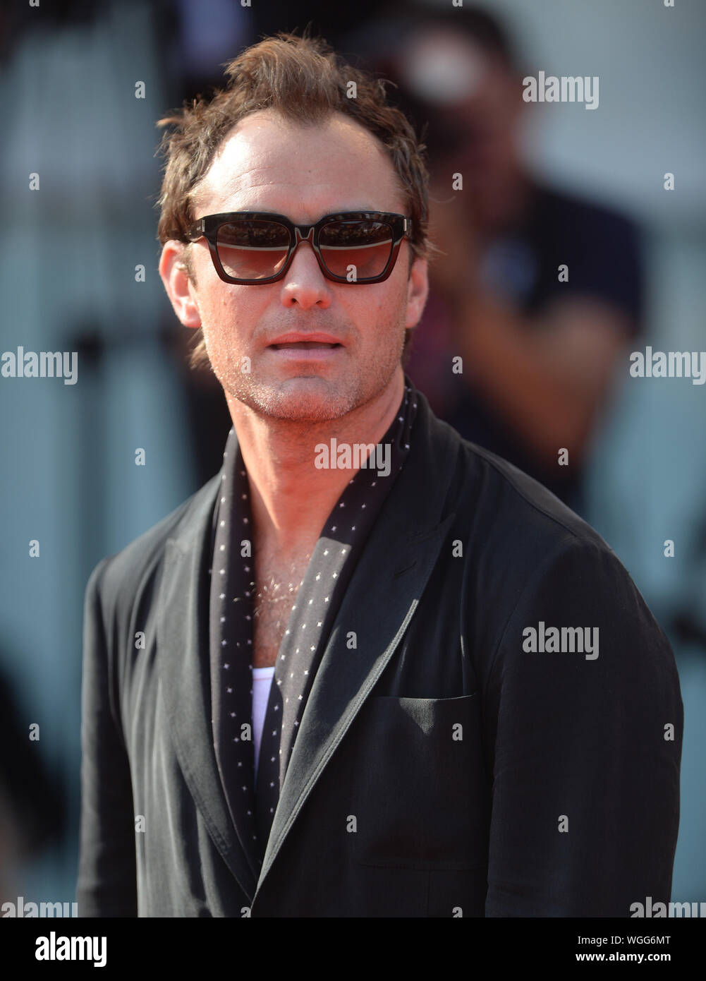 Venice, Italy. 01st Sep, 2019. British actor Jude Law attends the ...