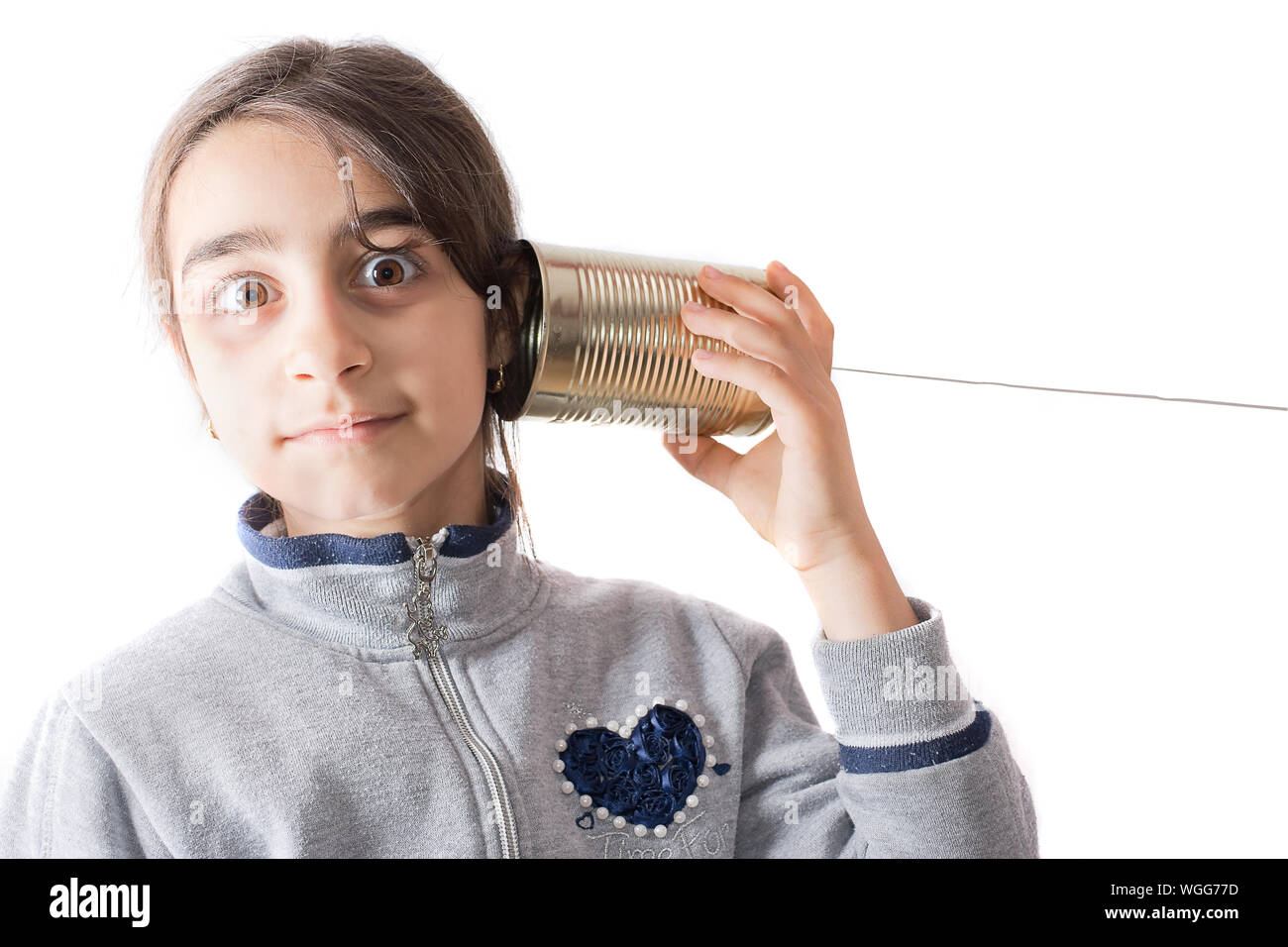 Girl tin can phone hi-res stock photography and images - Alamy