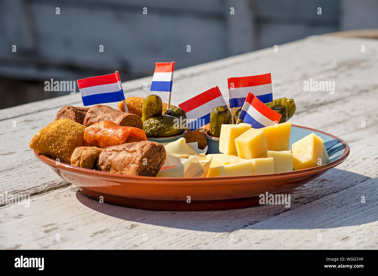 A bittergarnituur, traditional Dutch plate of pre-dinner snacks ...