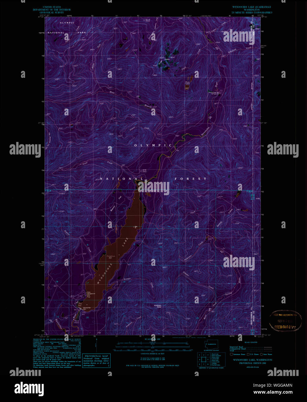 USGS Topo Map Washington State WA Wynoochee Lake 244790 1990 24000 ...