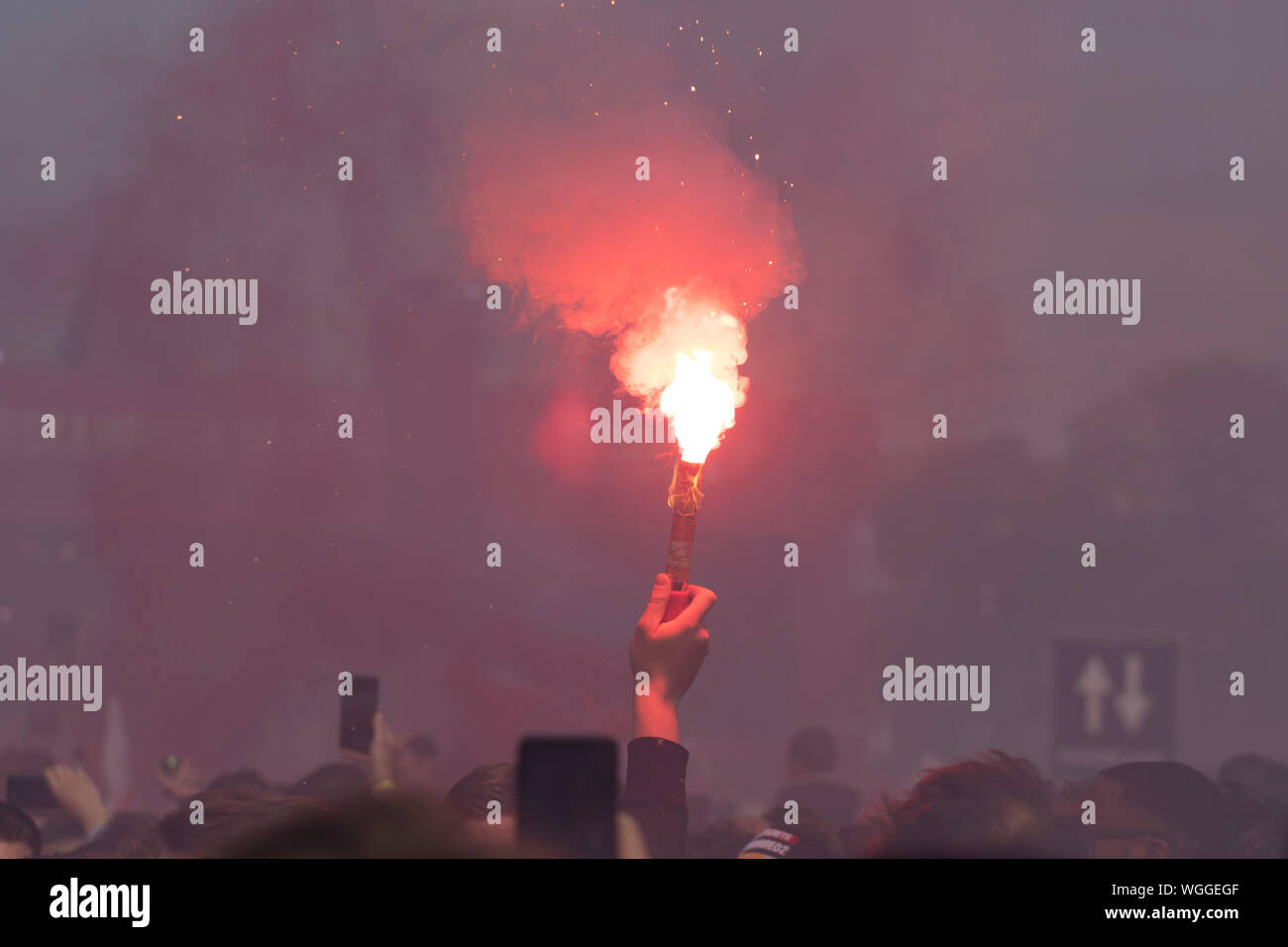 Football hooligan flare hi-res stock photography and images - Alamy