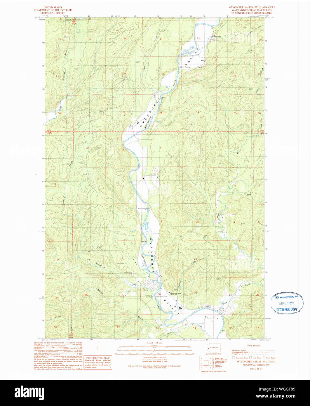 USGS Topo Map Washington State WA Wynoochee Valley SW 244794 1990 24000 ...