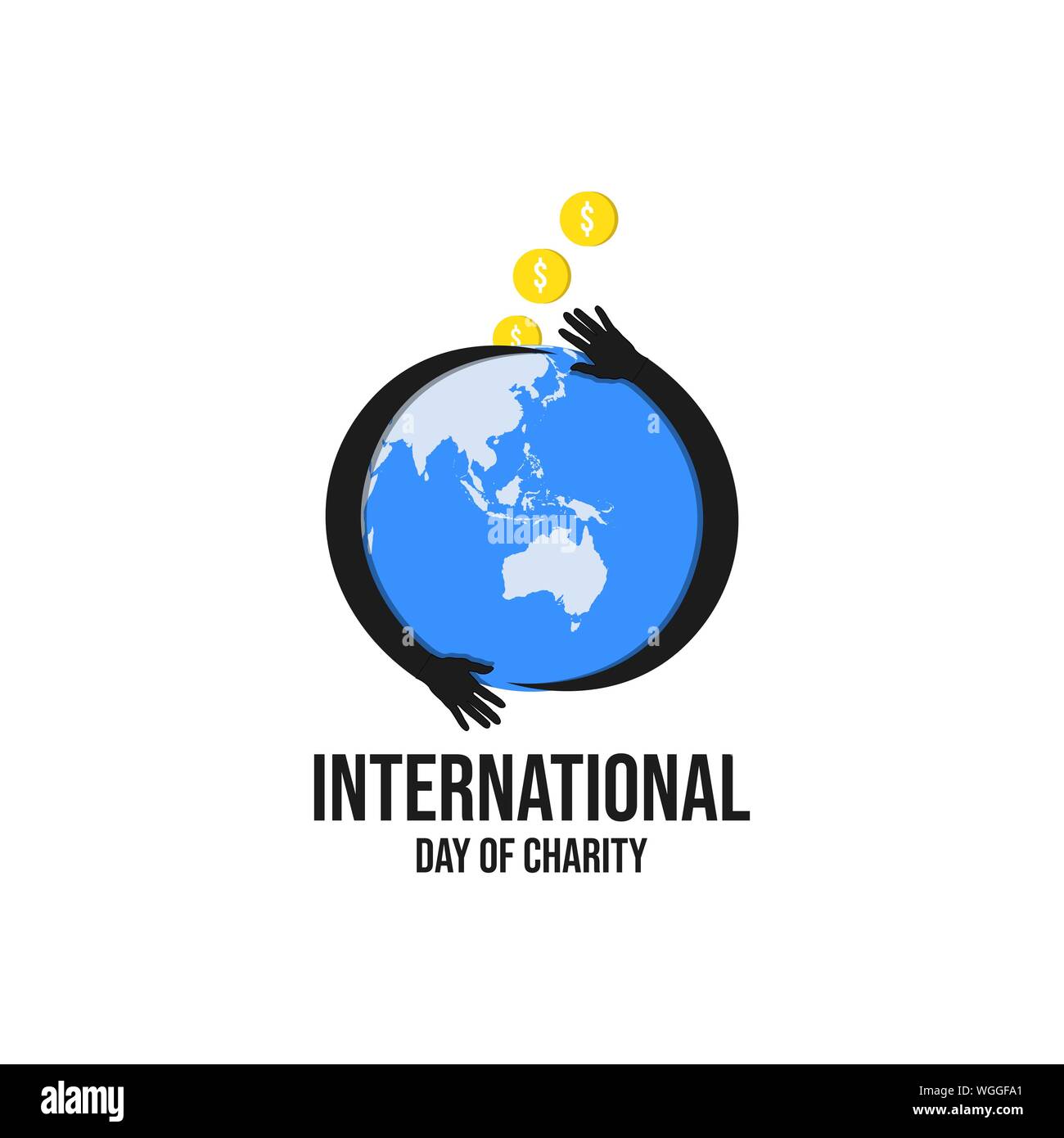 International donations on the international day of charity vector ...