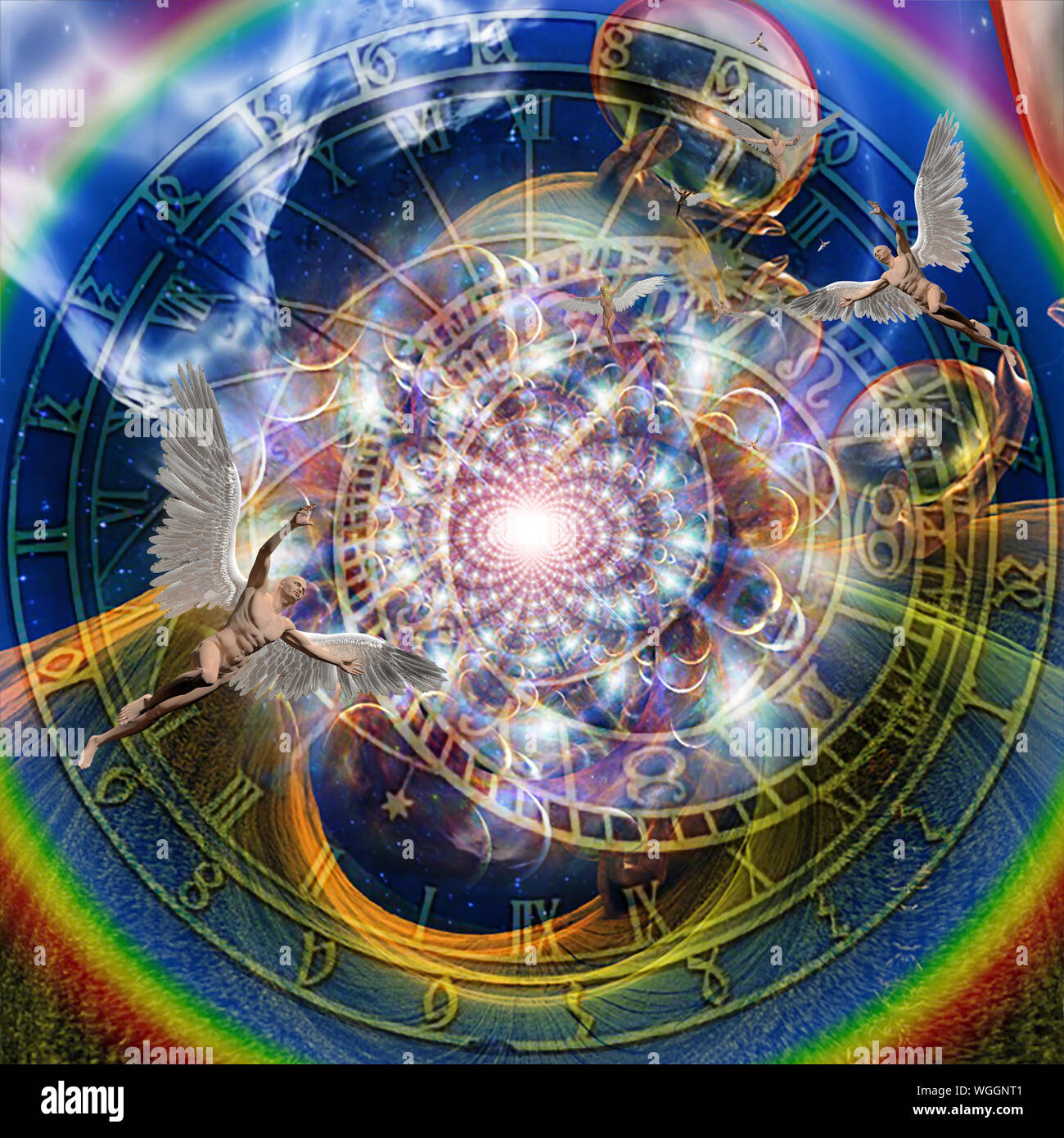 Angels in endless time dimensions Stock Photo - Alamy