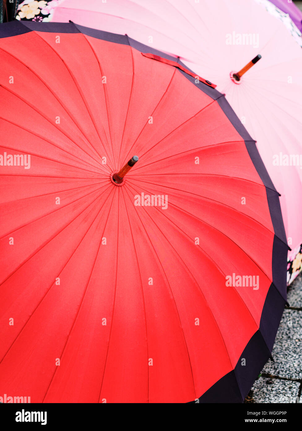 Red and pink chinese umbrella with traditional pattern hi-res stock ...