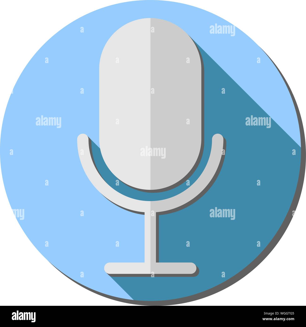 simple round recording microphone icon or symbol vector illustration ...