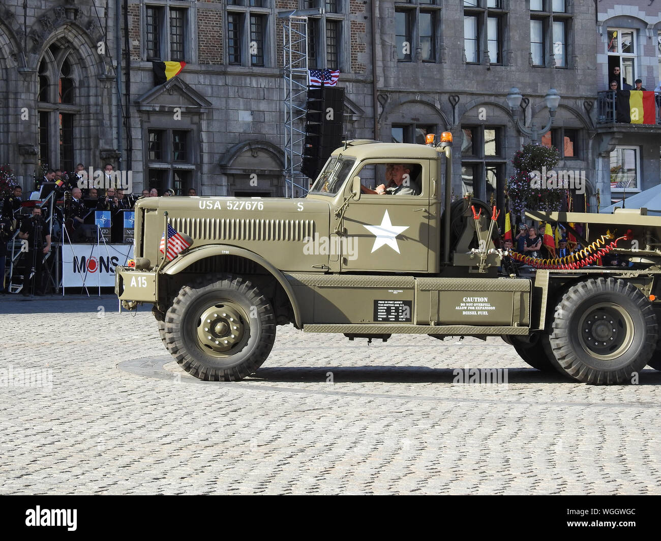 Mons, Belgium. 1 September, 2019. Tanks in Mons parade and ceremony of ...