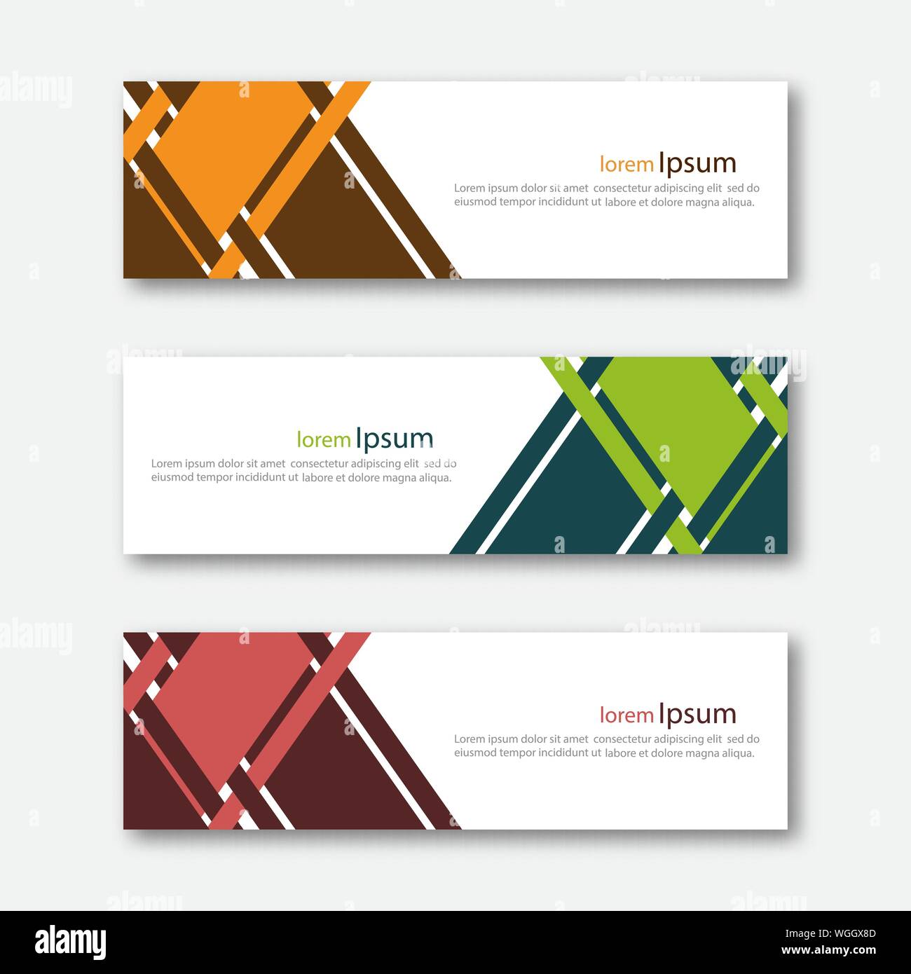 Set of abstract design banner template. Three different colors. Vector ...