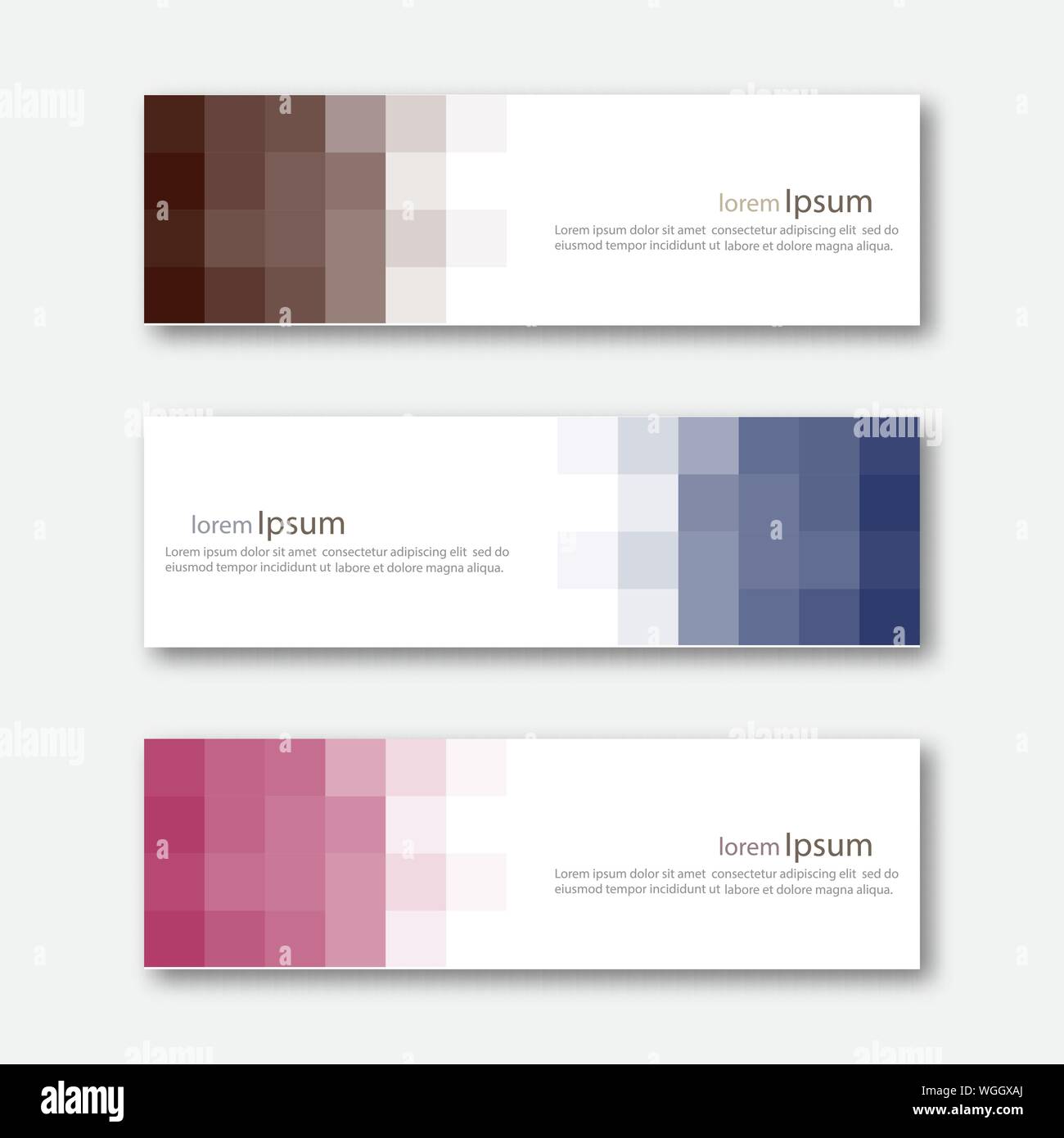 Simple horizontal design banner backgrounds. Three different colors ...