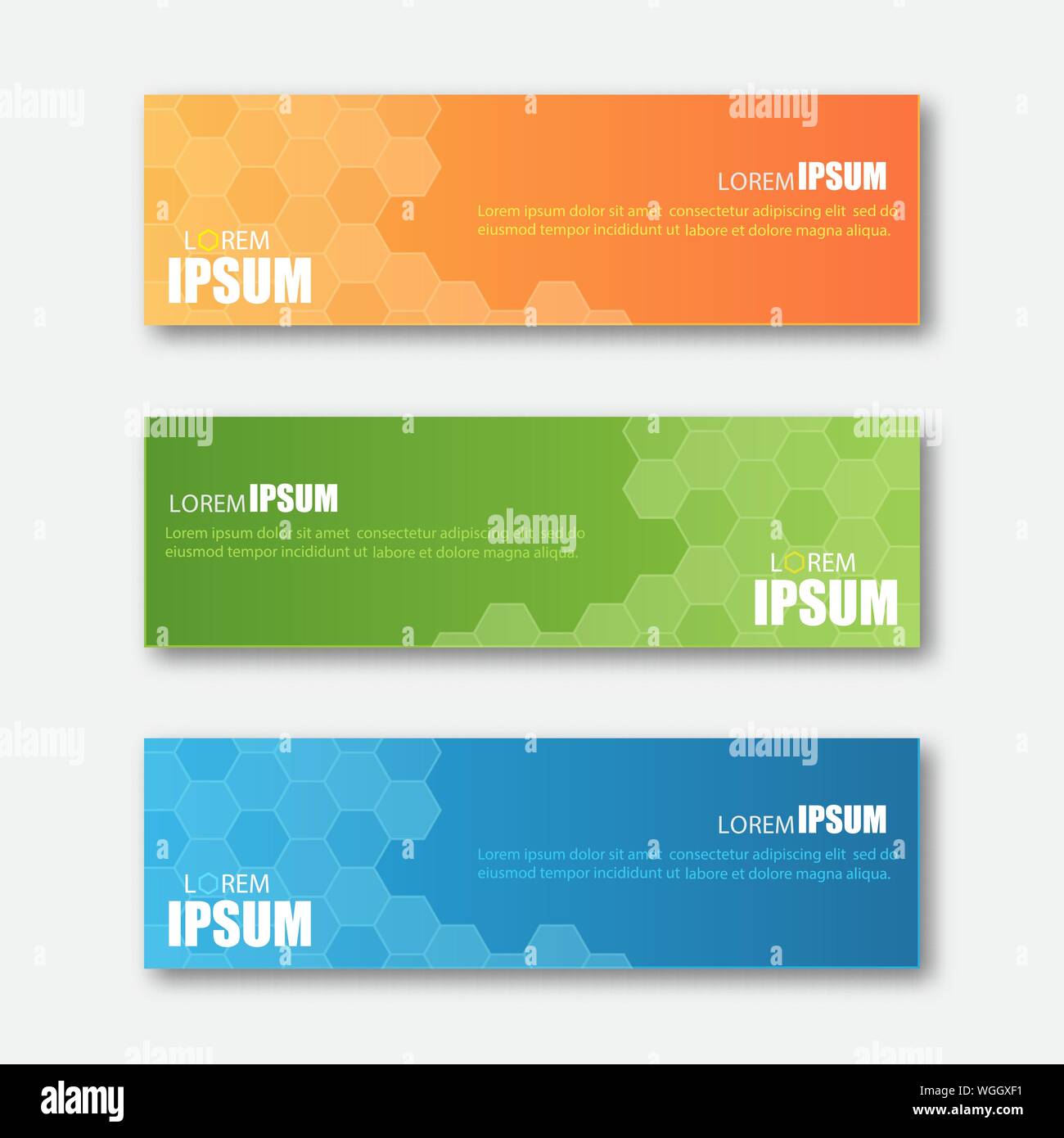 Simple horizontal design banner backgrounds. Three different colors ...