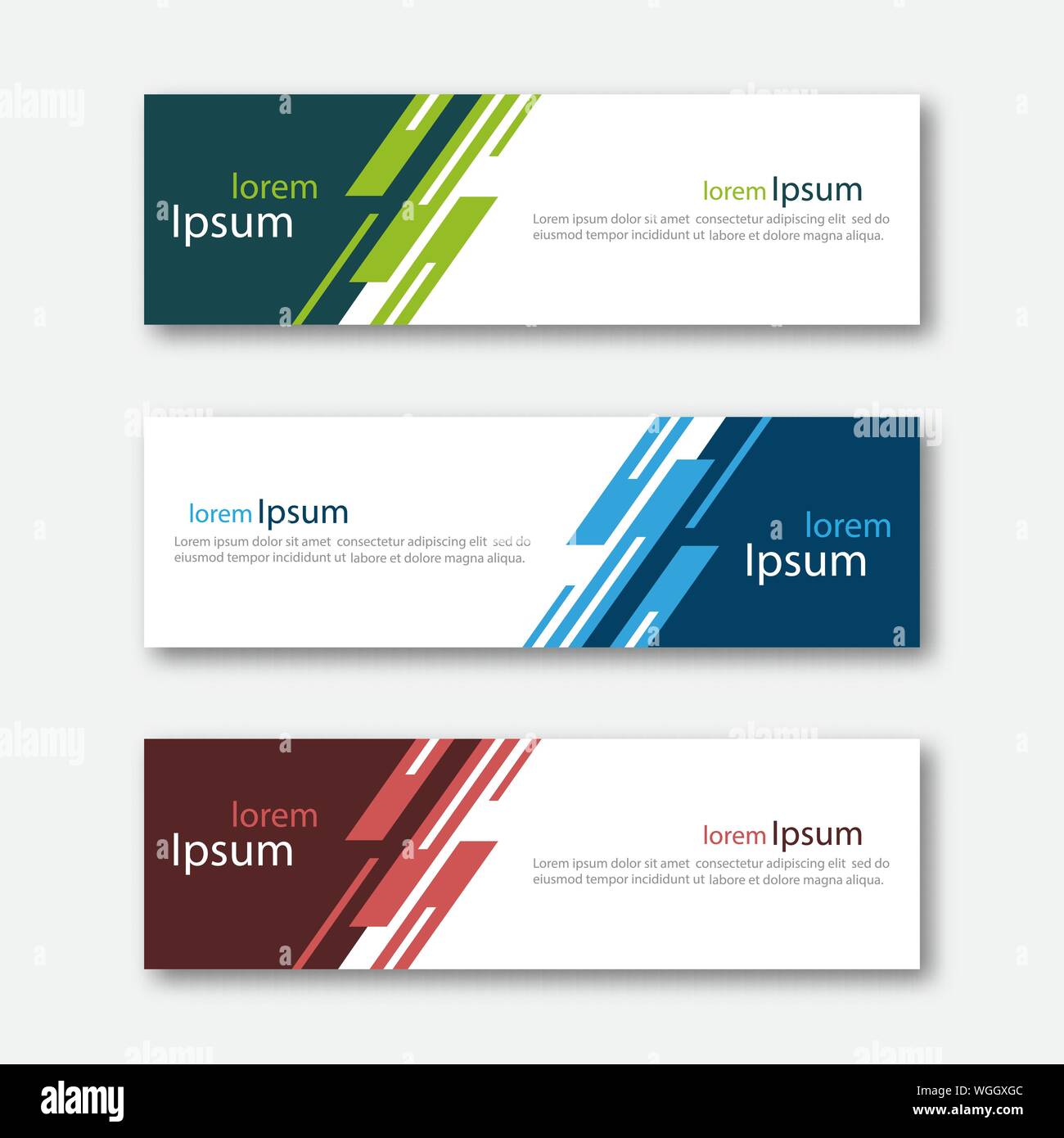 Set of abstract design banner template. Three different colors. Vector ...
