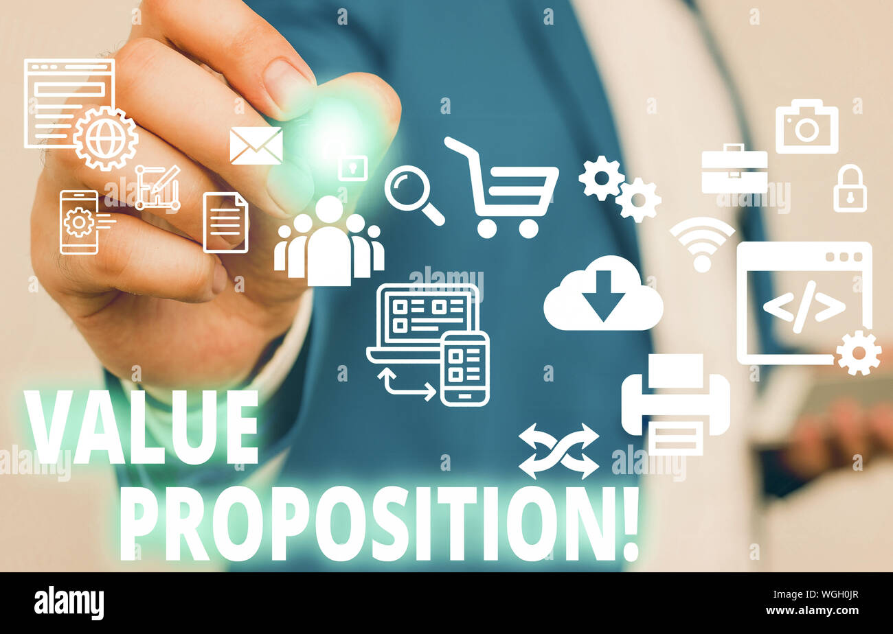 Text sign showing Value Proposition. Business photo text innovation ...