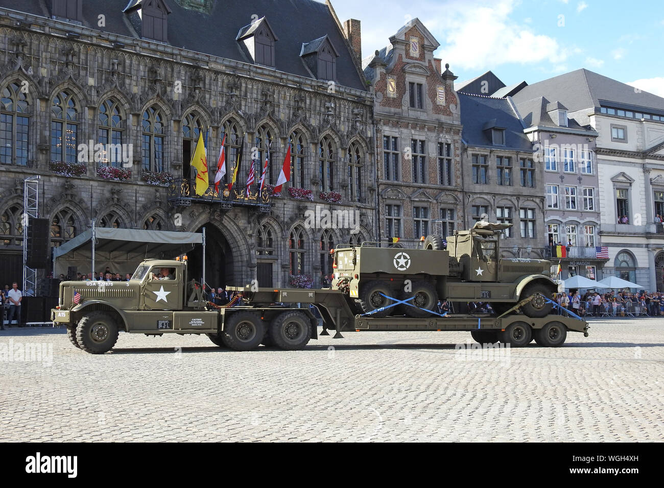 Mons, Belgium. 1 September, 2019. Tanks in Mons parade and ceremony of ...