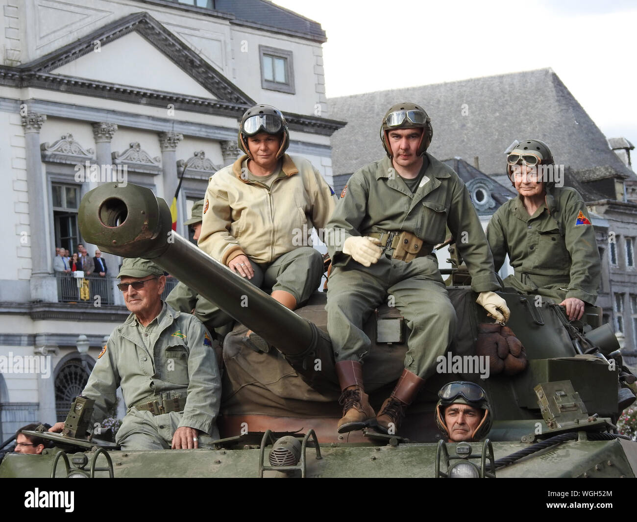 Mons, Belgium. 1 September, 2019. Participants of Tanks in Mons parade ...