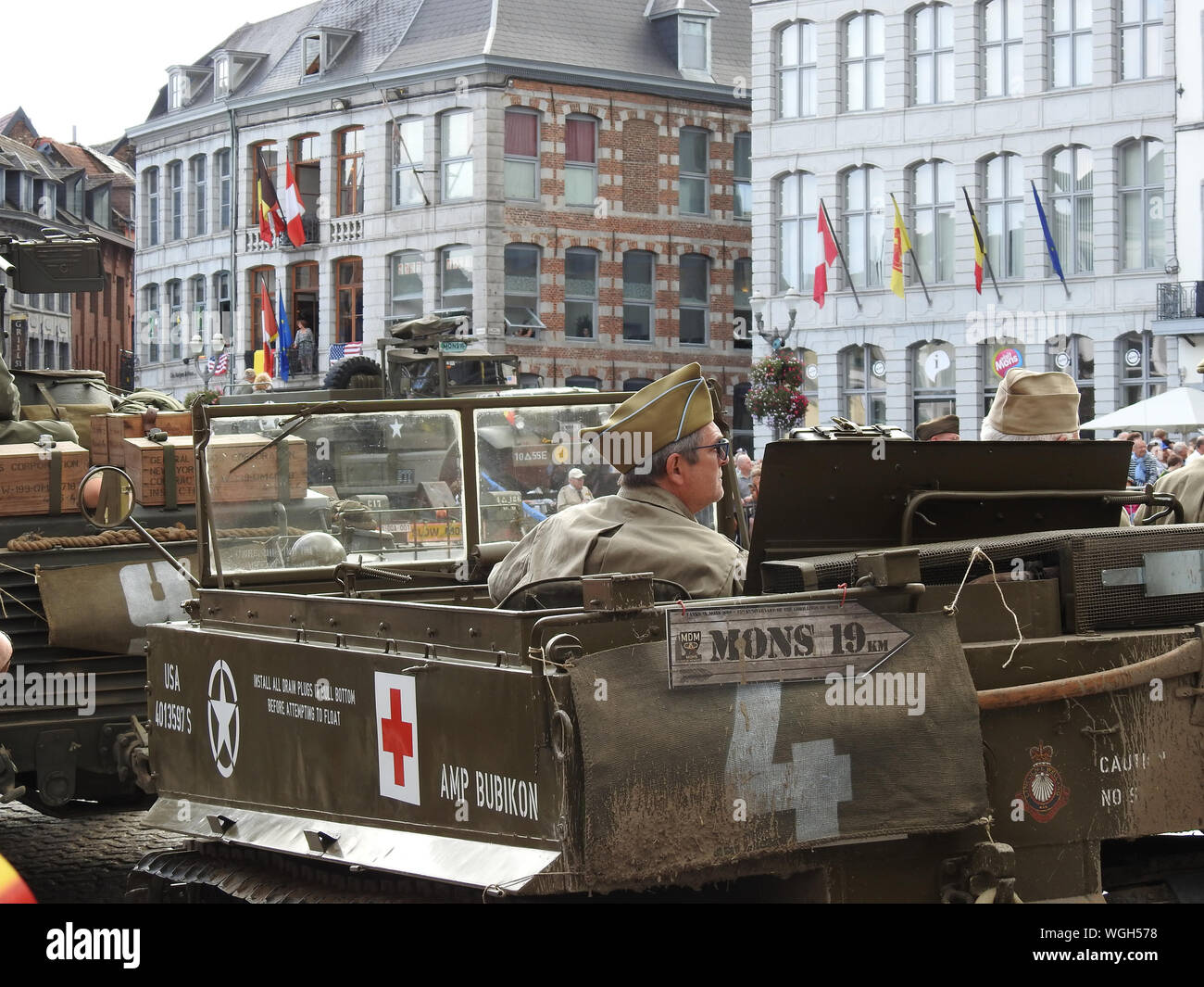 Mons, Belgium. 1 September, 2019. Tanks in Mons parade and ceremony of ...
