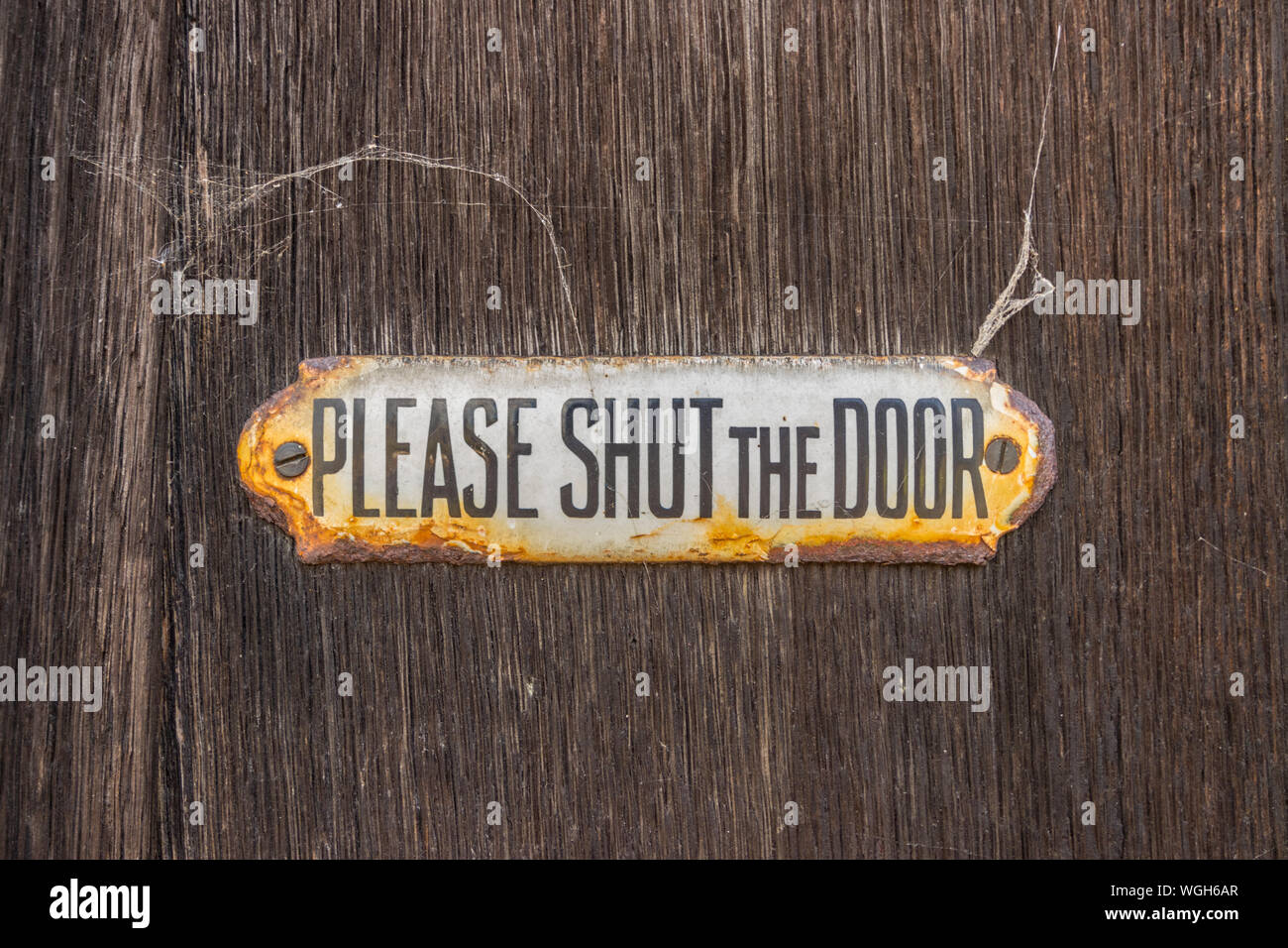 Please shut the door sign on a door at The Parish Church of St Mary the ...