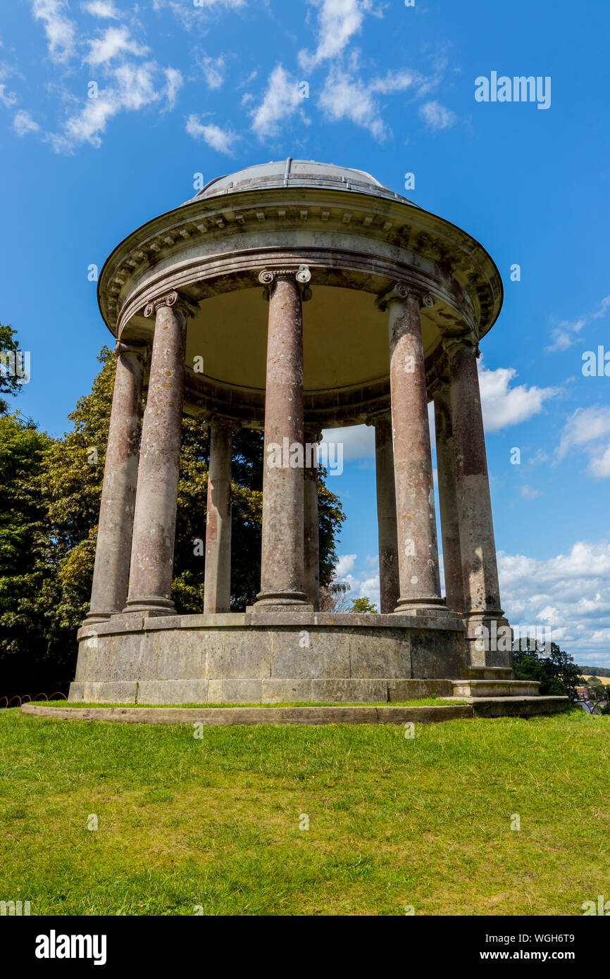 The rotunda under a blue sky at Petworth Park, West Sussex, UK Stock ...