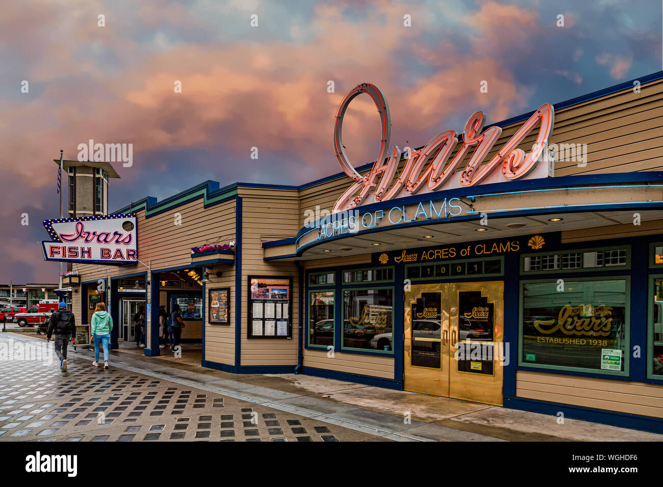 Ivar's Acres of Clams on the waterfront in Seattle, Washington Stock ...