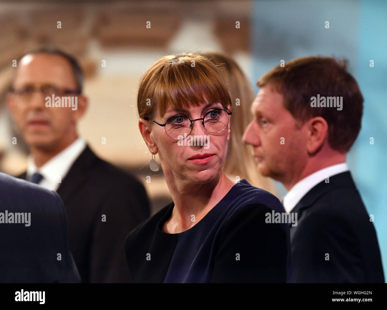 Dresden, Germany. 01st Sep, 2019. Katja Meier, the top candidate of ...