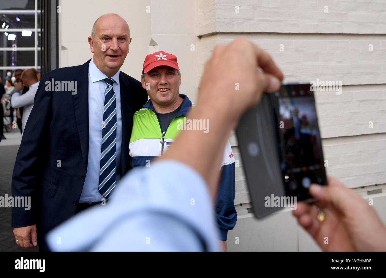 Potsdam, Germany. 01st Sep, 2019. A supporter can be photographed with ...