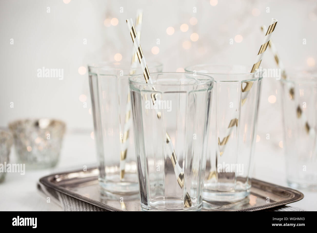 Empty glass with straw hi-res stock photography and images - Alamy