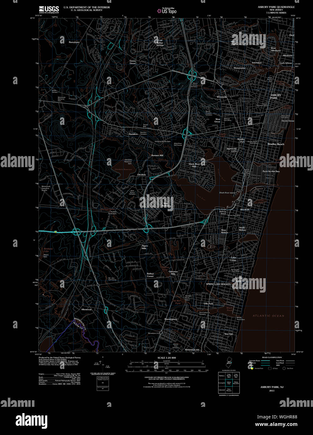 Asbury park map hi-res stock photography and images - Alamy