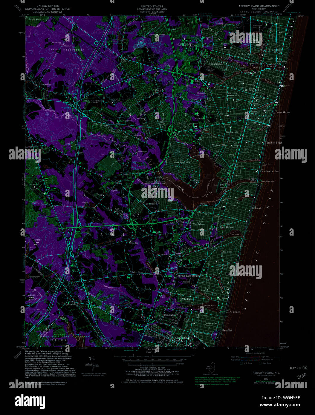 Asbury park map hi-res stock photography and images - Alamy