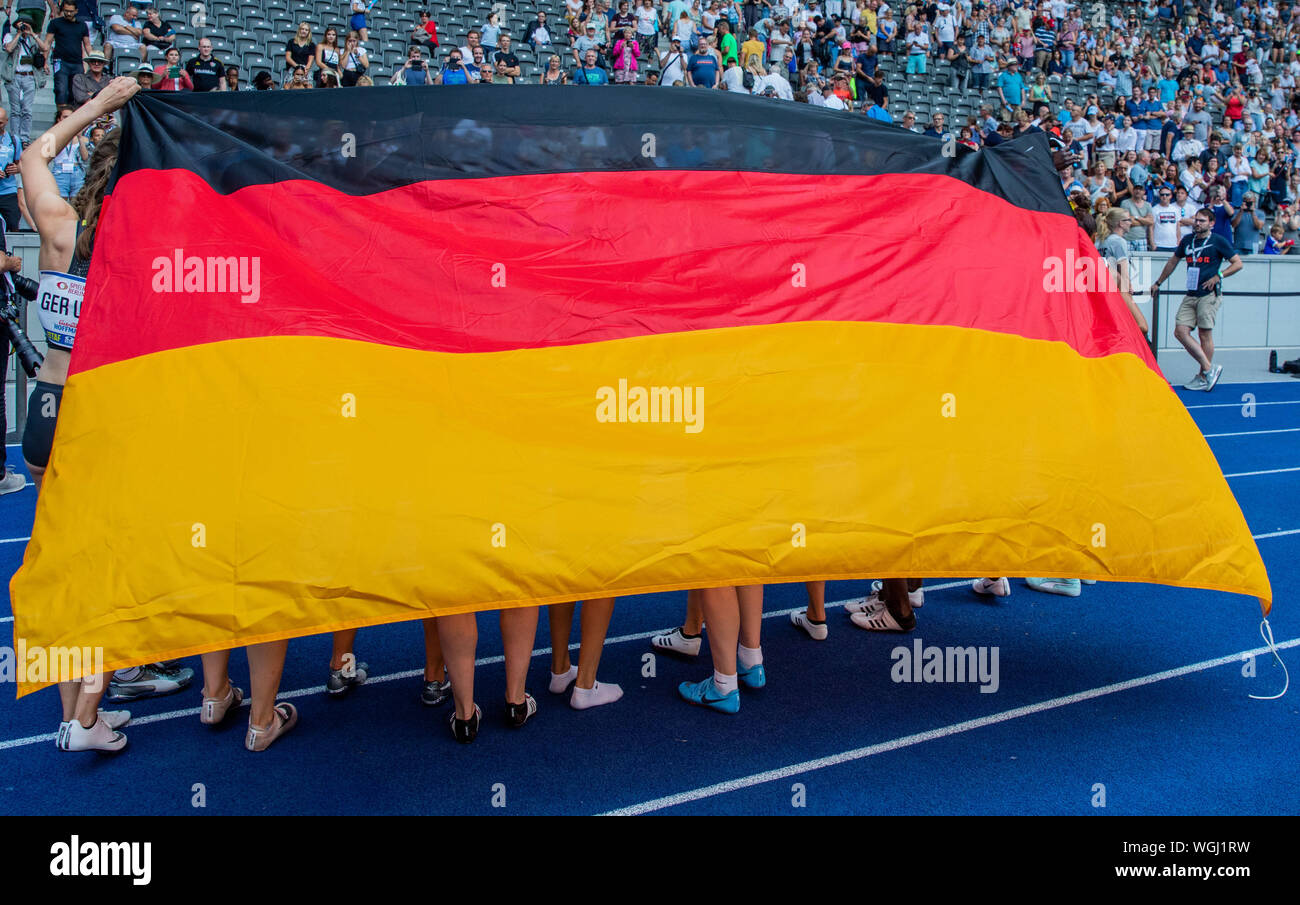 Berlin, Germany. 01st Sep, 2019. Athletics, relay 4x100 meters women ...