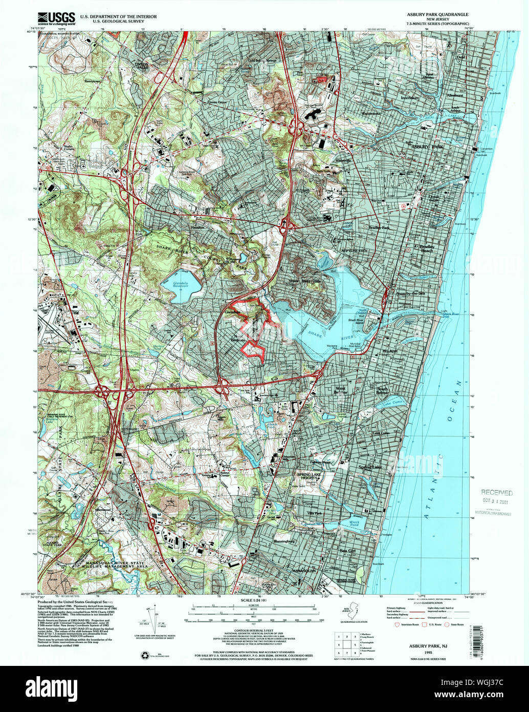 Asbury park map hi-res stock photography and images - Alamy