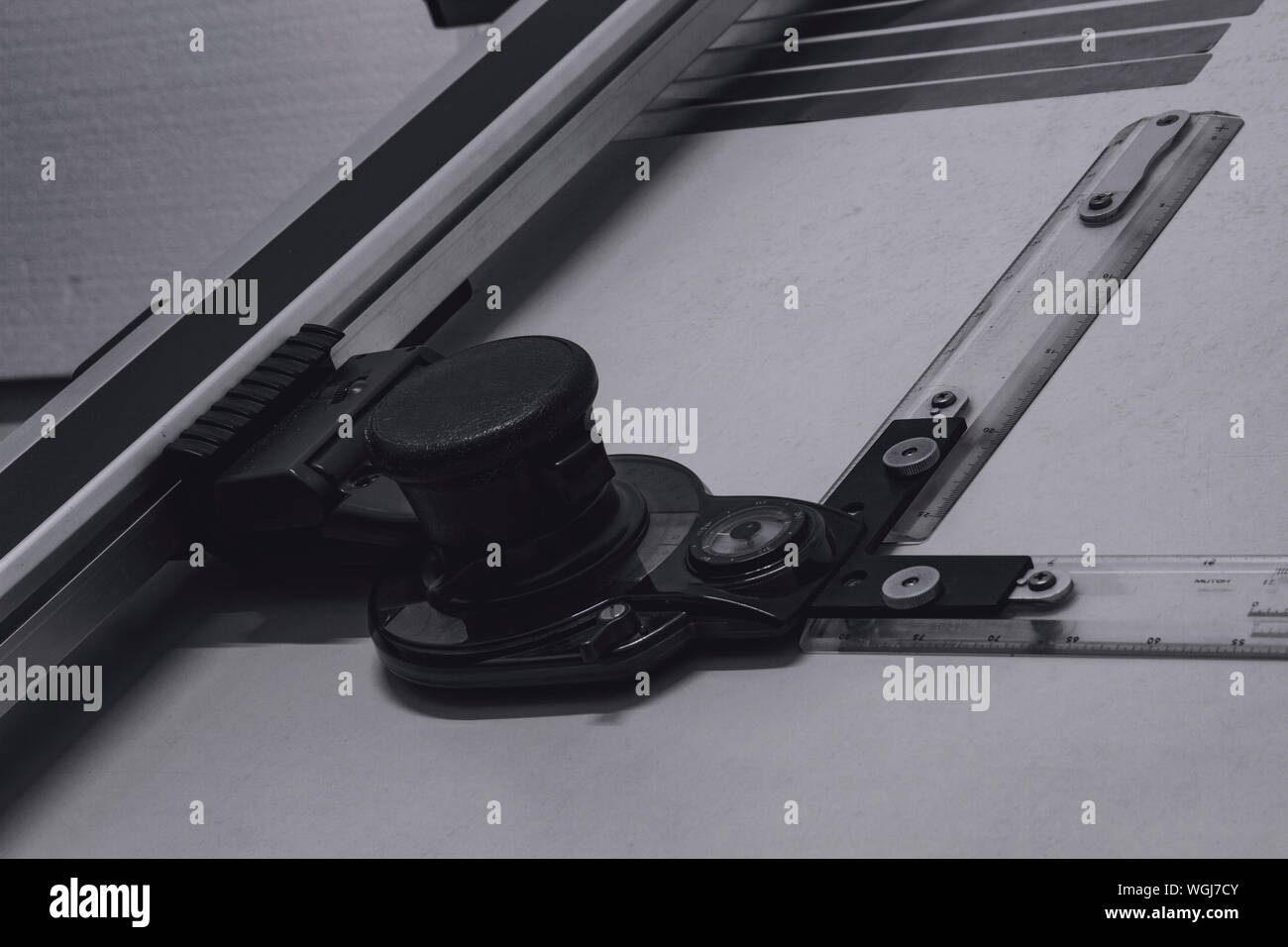 Architecture drawing table instrument close-up picture Stock Photo - Alamy