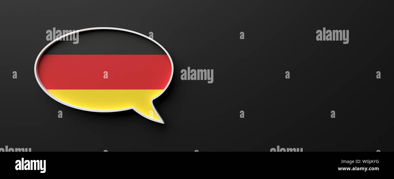 Spreche deutsch, speak german concept. Germany flag speech bubble ...