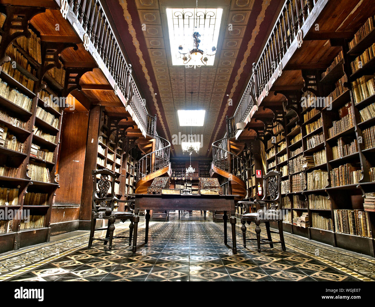 Old library at the Monastery and museum of San Francisco in Lima, Peru ...