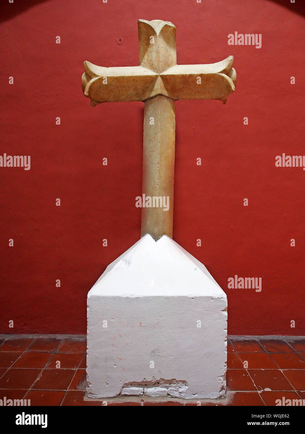 Cross carved in alabaster at the Monaster and museum of San Francisco ...
