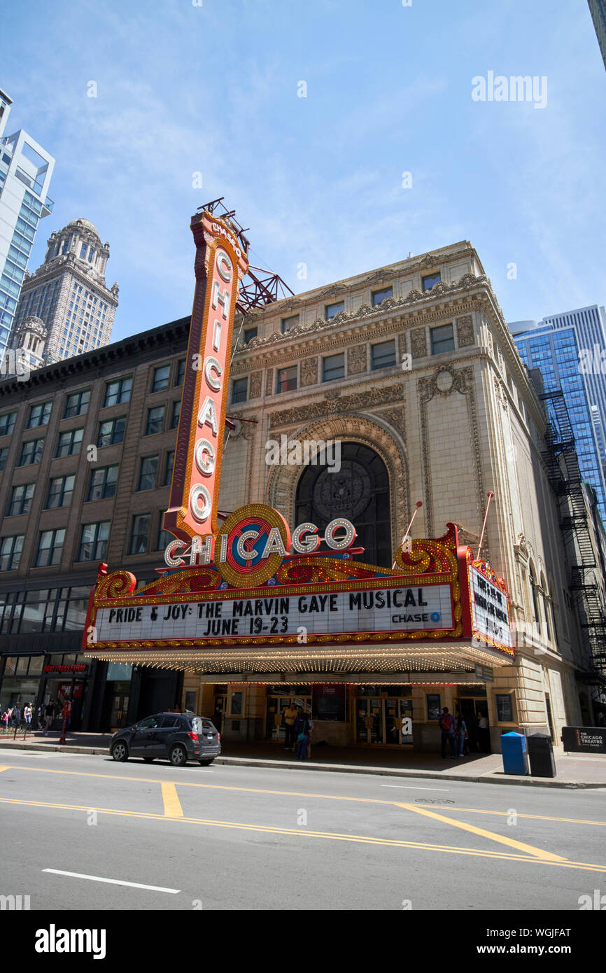 The chicago theatre chicago illinois united states of america Stock ...