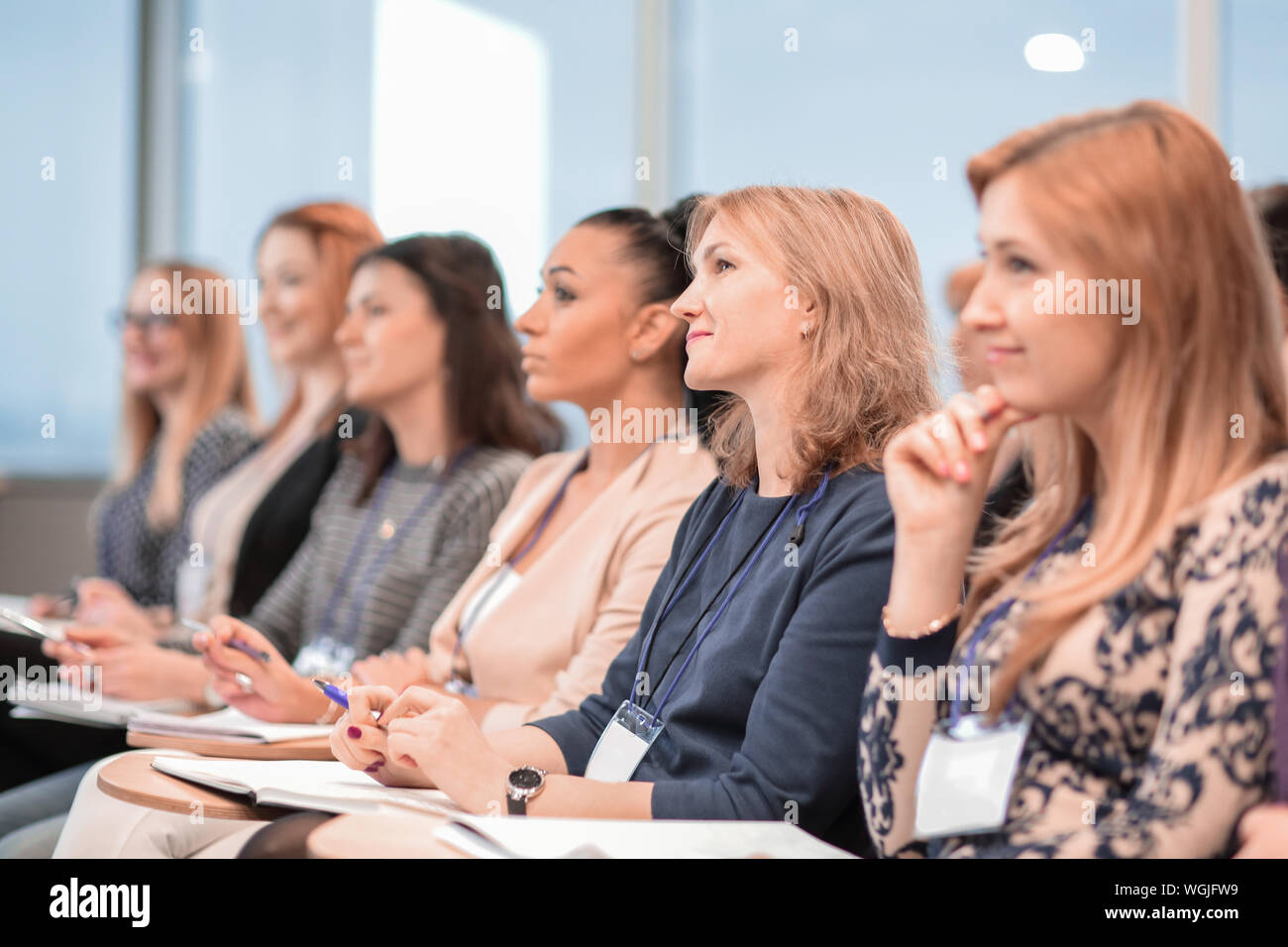 close-up.Education Conference and Presentation Audience at the ...
