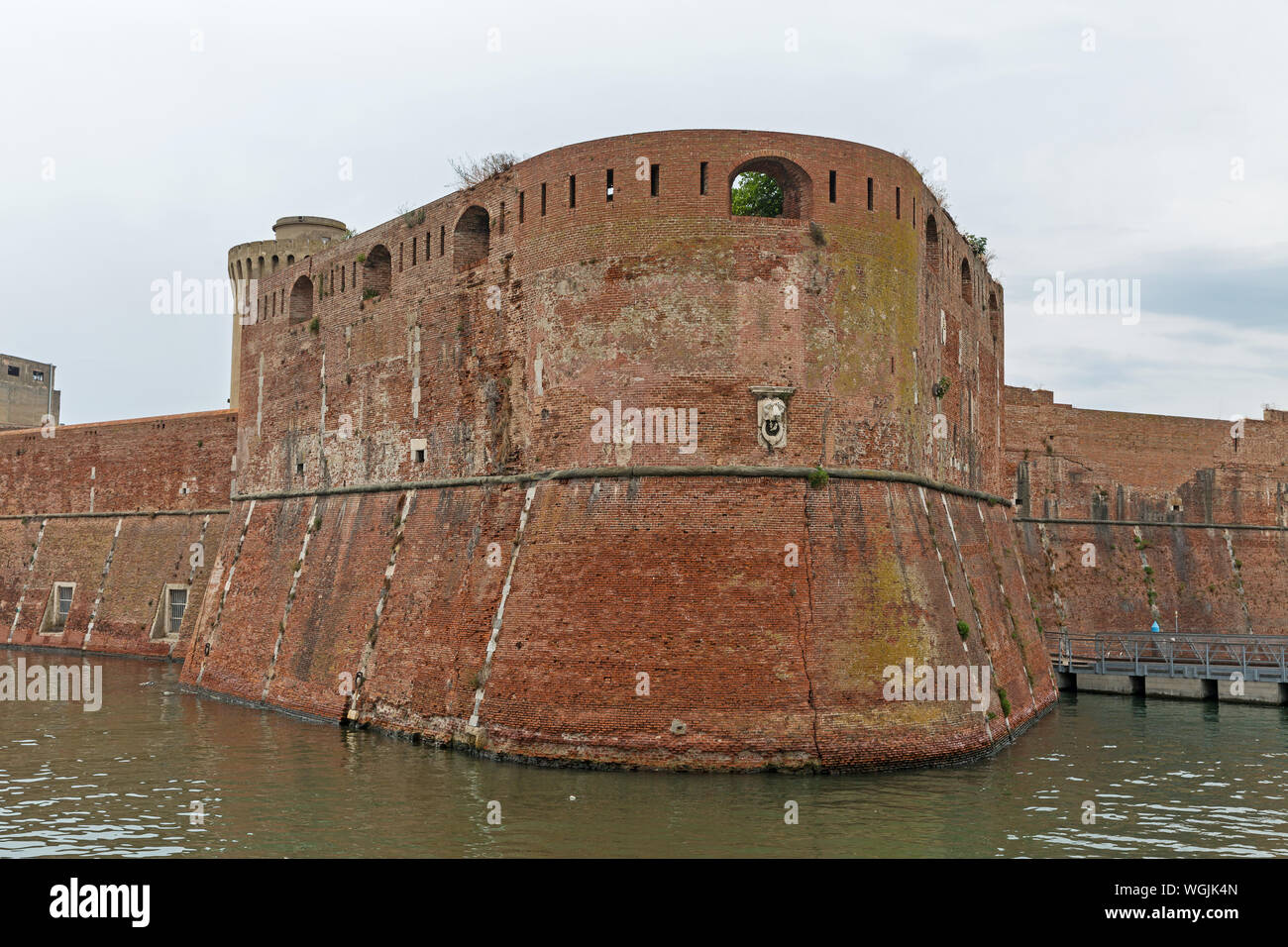 Tower of the medieval fort in Livorno, Italy Stock Photo - Alamy
