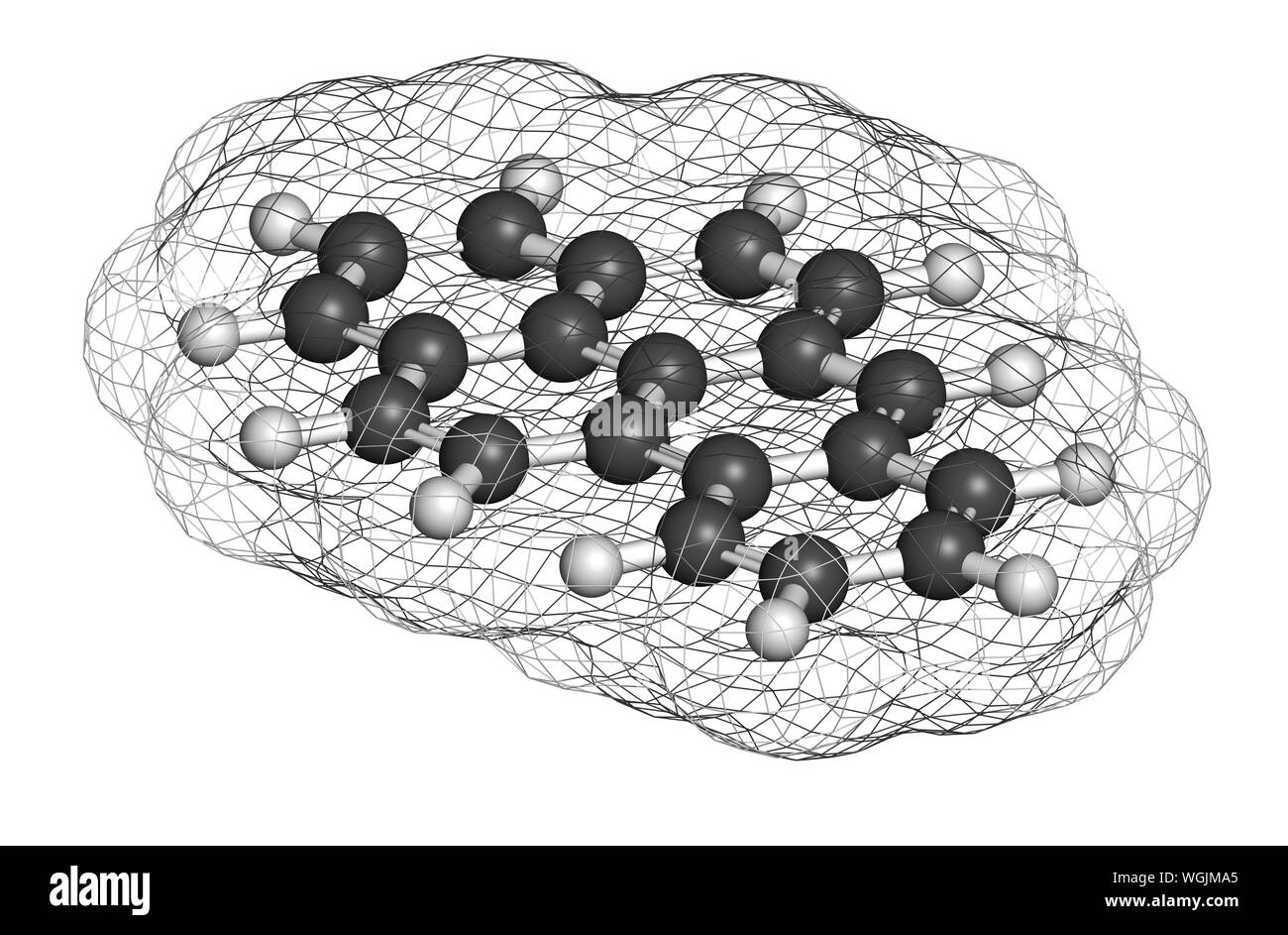Benzo[a]pyrene (BaP) polycyclic aromatic hydrocarbon molecule. 3D ...