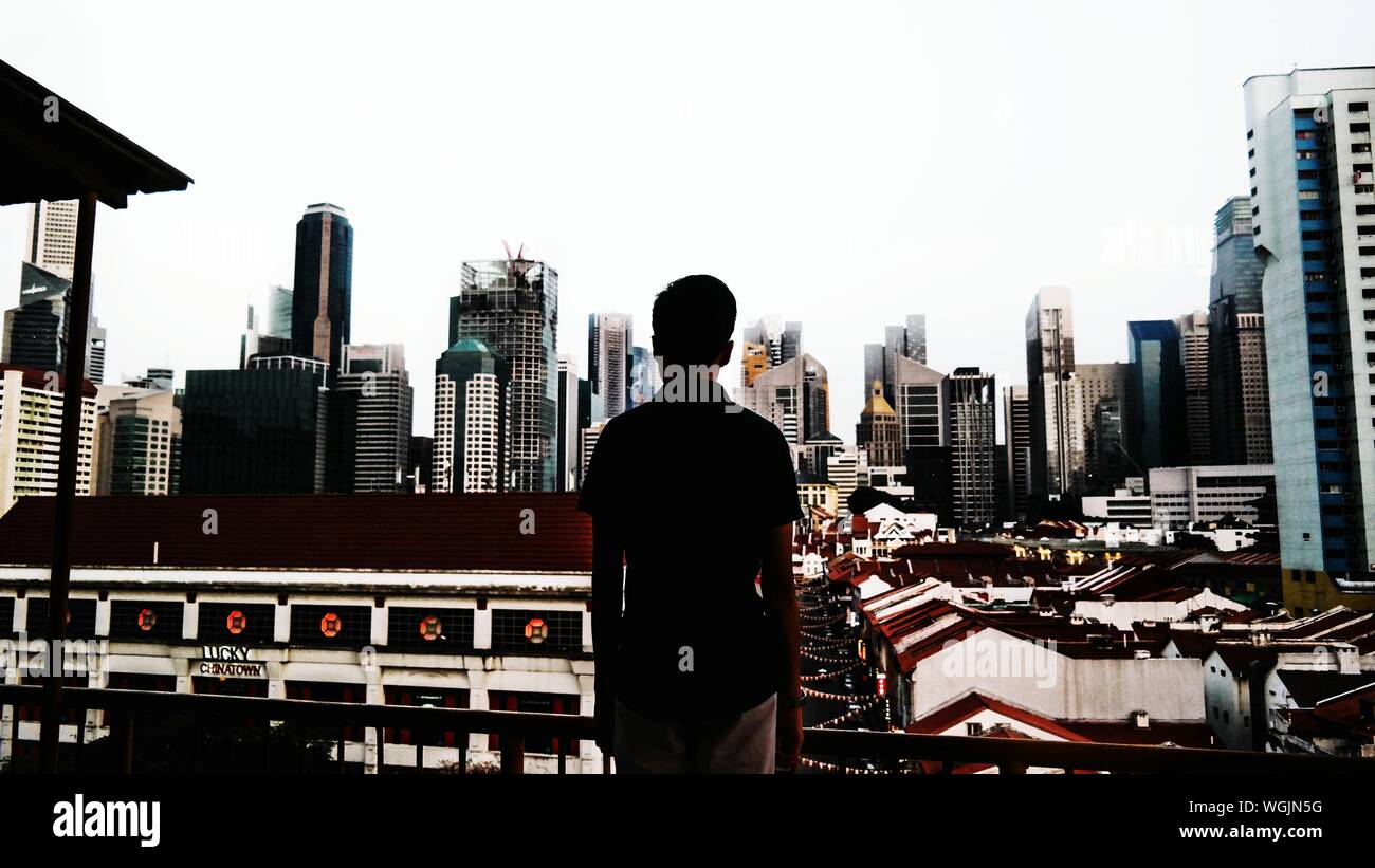 Person overlooking cityscape hi-res stock photography and images - Alamy