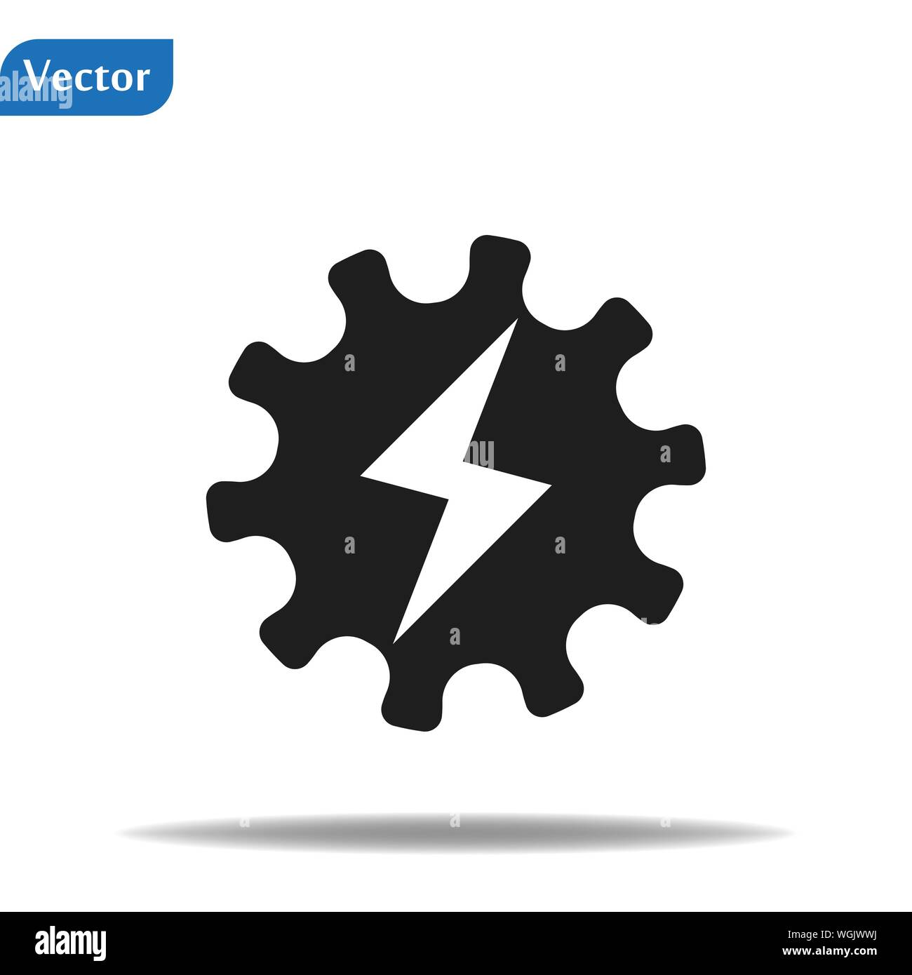 Universal energy tech rapid app vector icon symbol. Abstract cog wheel ...