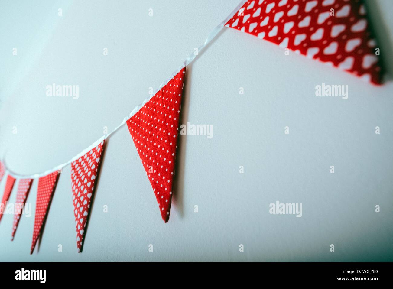 colorful party flags made of paper on a white background Stock Photo ...