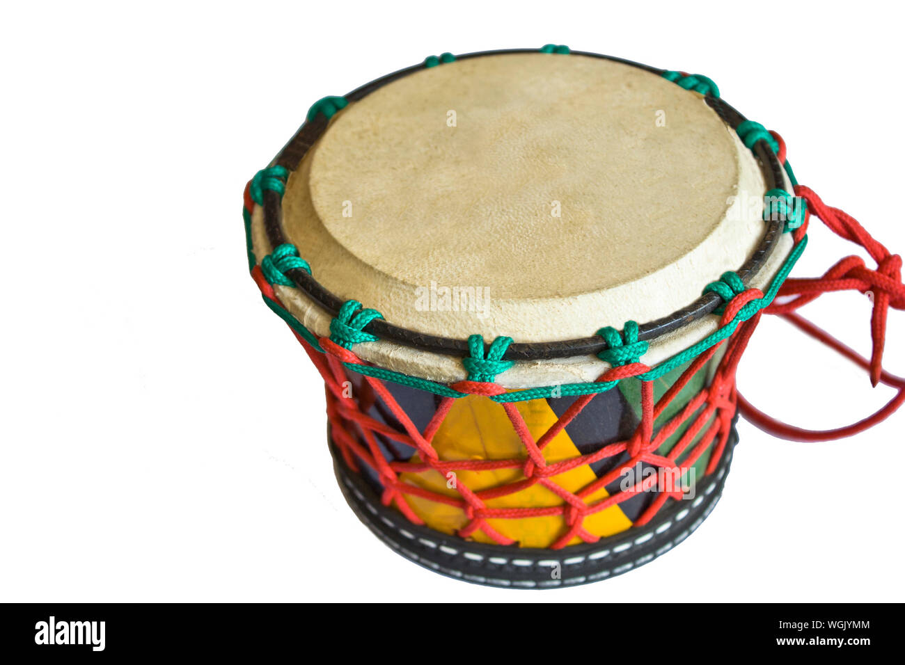 Small drum of african origin on white background Stock Photo - Alamy