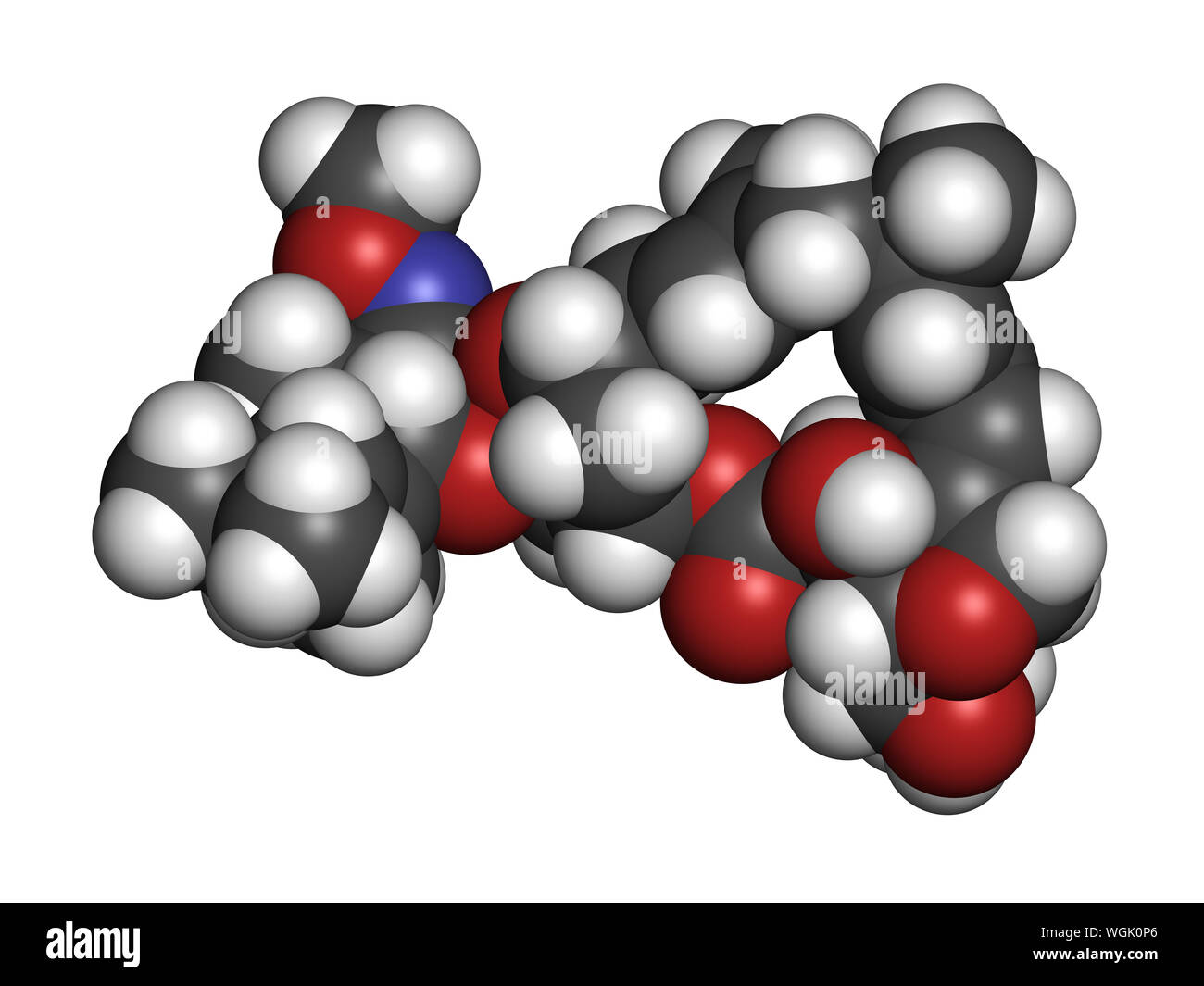 Moxidectin anthelmintic drug molecule. 3D rendering. Atoms are ...