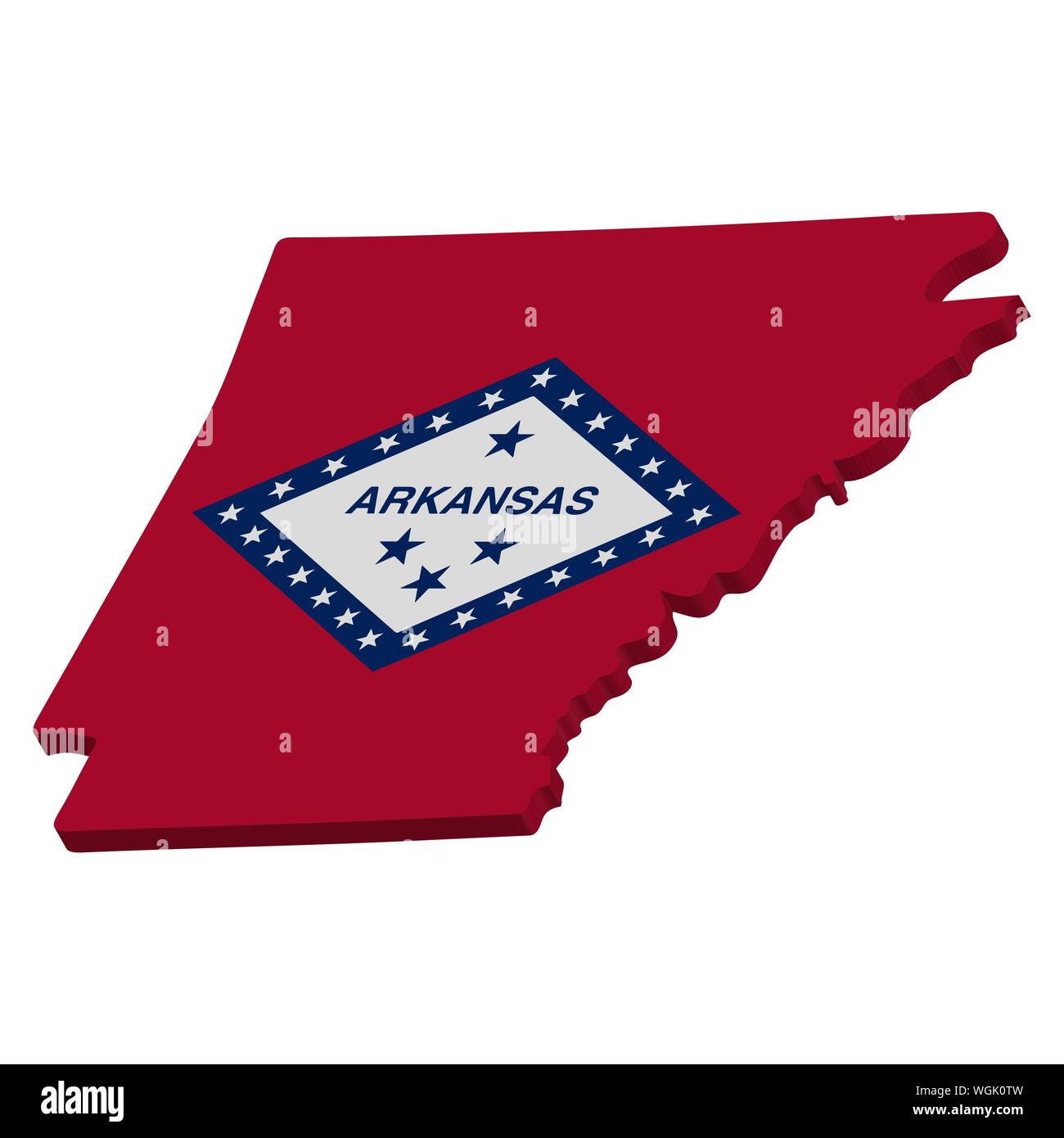 3D Map flag of the U.S. state of Arkansas .Vector illustration eps10 ...