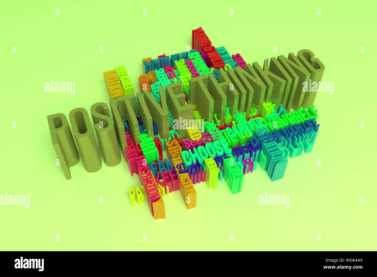 Positive Thinking, motivation, keyword words cloud. As graphic resource ...