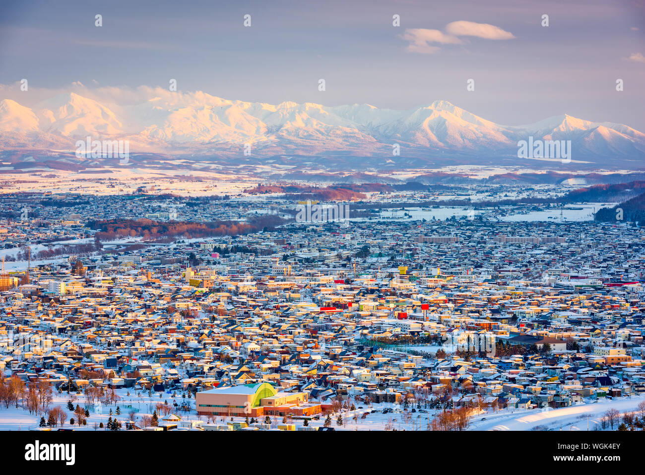 Asahikawa, Japan winter cityscape in Hokkaido Stock Photo - Alamy