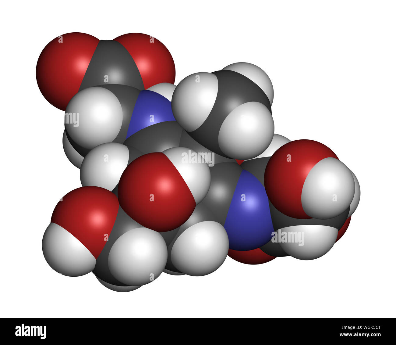 Shinorine sunscreen molecule. 3D rendering. Atoms are represented as ...