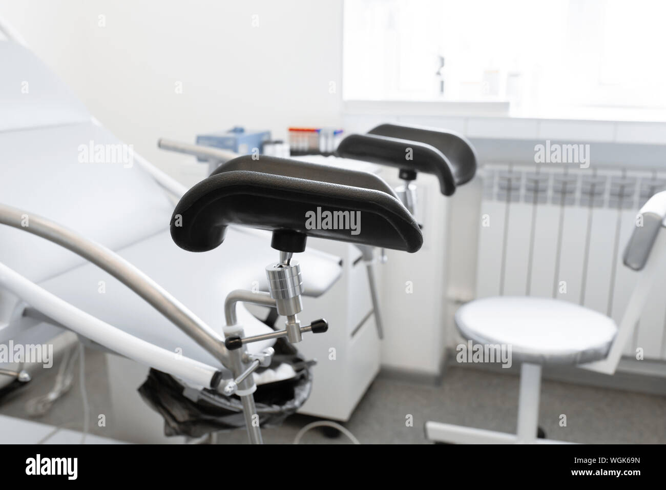 gynecological chair in a light gynecologist's office Stock Photo - Alamy